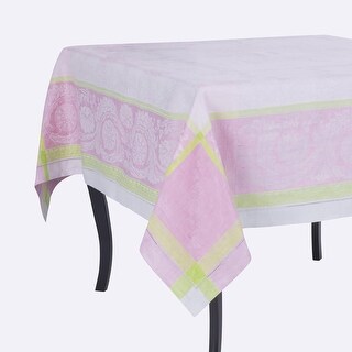 French Home Linen 71" x 100" Cleopatra Tablecloth - Chartreuse, Rose ...