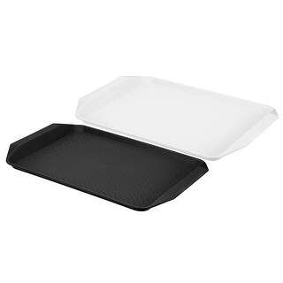2Pcs Non-Silp Rectangle Plastic Fast Food Serving Tray 17" x 11.9 ...