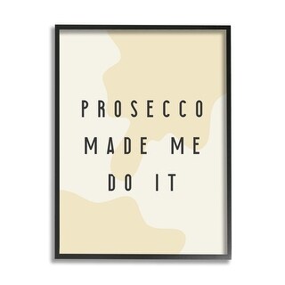 Stupell Prosecco Made Me Do It Phrase Abstract Pattern Framed Wall Art ...
