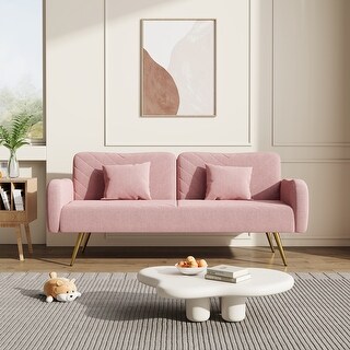 70.47'' Double Split Back Sofa with 2 Pillows - Bed Bath & Beyond ...