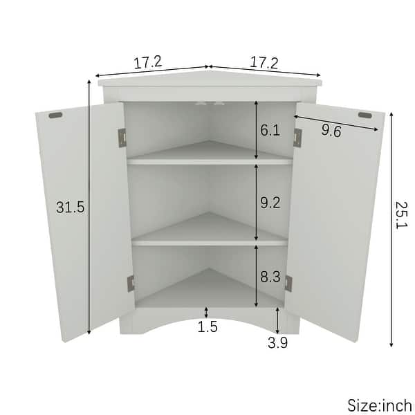 Triangle Bathroom Storage Cabinet with Adjustable Shelves - Bed Bath ...
