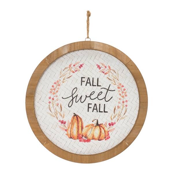 Round Fall Harvest Wall Hanging Plaques 11.5" Multi-Color Set of 2 ...