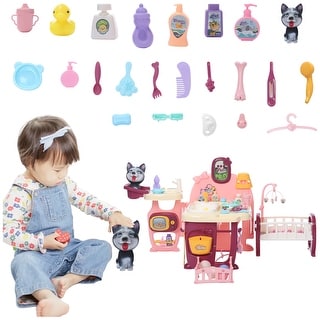 Kids Pet Dog-care Set With Pet Dog,Pet care pretend toy - Bed Bath ...