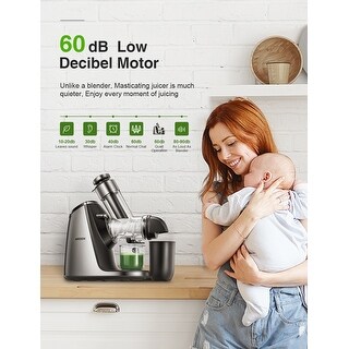 Slow Masticating Juicer with 3in Large Feed Chute, Fruits & Vegetables ...