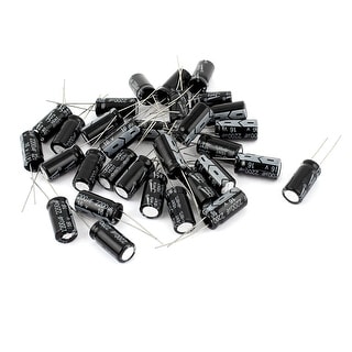 30pcs 10 x 20mm Cylindrical Radial Lead Electrolytic Capacitor 105C 2200uF 16V - Black, Gray ...