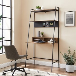 Modern Metal and Wood Ladder Computer Desk, Reclaimed Barnwood - Bed ...