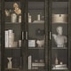 Modular Glass Door Bookcase Wall Unit with Storage Cabinets and Drawers ...