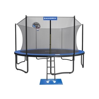 SONGMICS 15-Foot Trampoline with Enclosure, Outdoor Backyard Trampoline ...