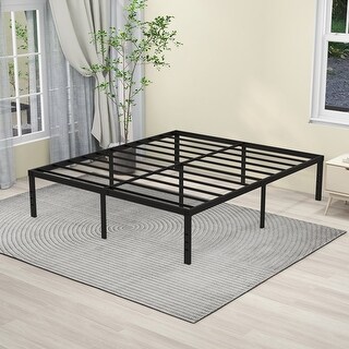 NNV 18" 3500 lbs Heavy Duty Bed Frame, Duty Steel Slat Metal Bed Frame ...