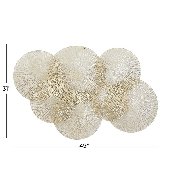 Gold Metal Plate Home Wall Decor with Perforated Design - Bed Bath ...