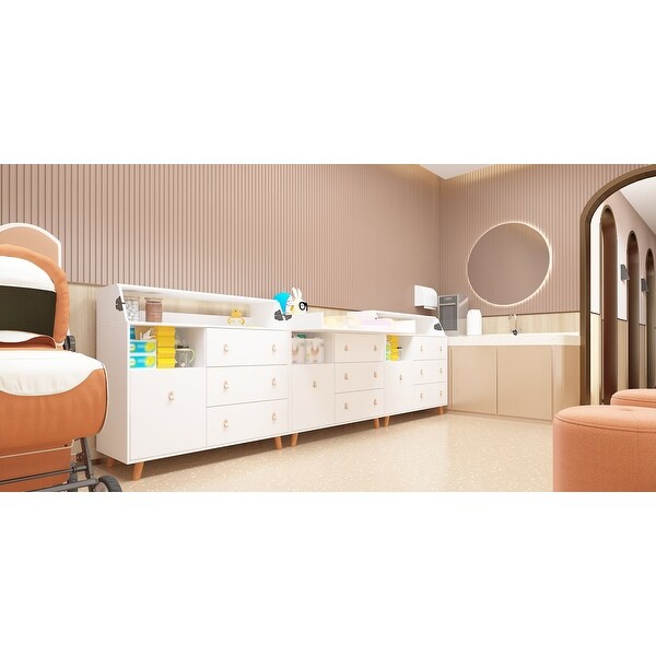 White dresser changing table combo store