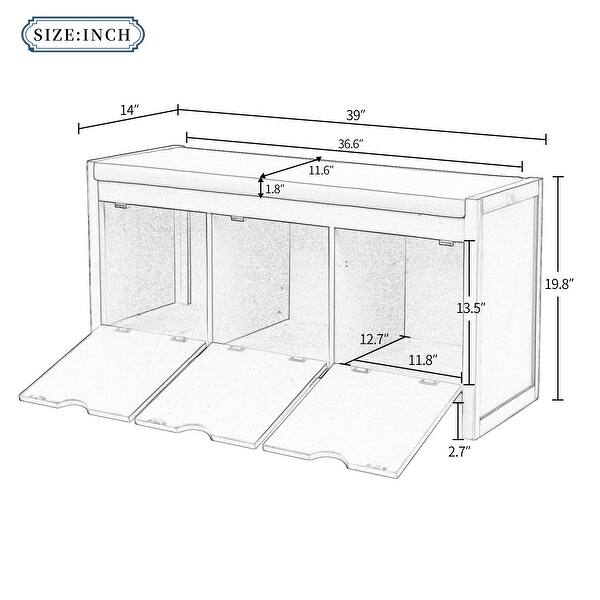 Handmade Wood Storage Bench with 3 Flip Lock Storage Cubbies with ...
