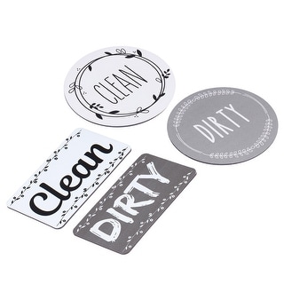 Dishwasher Magnet Clean Dirty Sign Gray-White Double-sided Use 1set ...