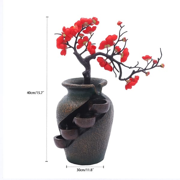 Waterfall Fountain Flower Vase Craft Home Room Indoor Decorations - 11 ...