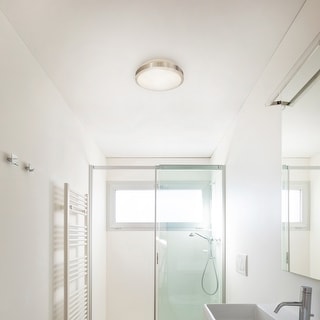 Large Flush Mount Aluminum Ceiling Light with Acrylic Shade - 12" - Bed ...