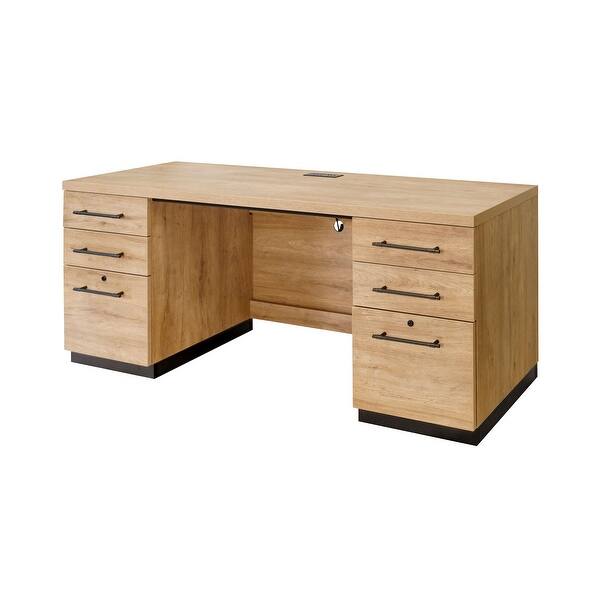 Contemporary Wood Laminate Office Desk, Office Table, Credenza, Fully ...
