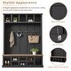 Hall Tree Storage Cabinet with 4/6 Hidden Hooks, Bench, and Open ...