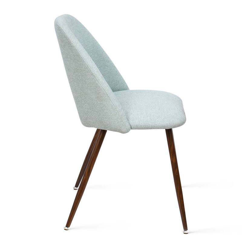 Upholstered Cutout Back Dining Chair with Walnut Leg(Set of 4 ...