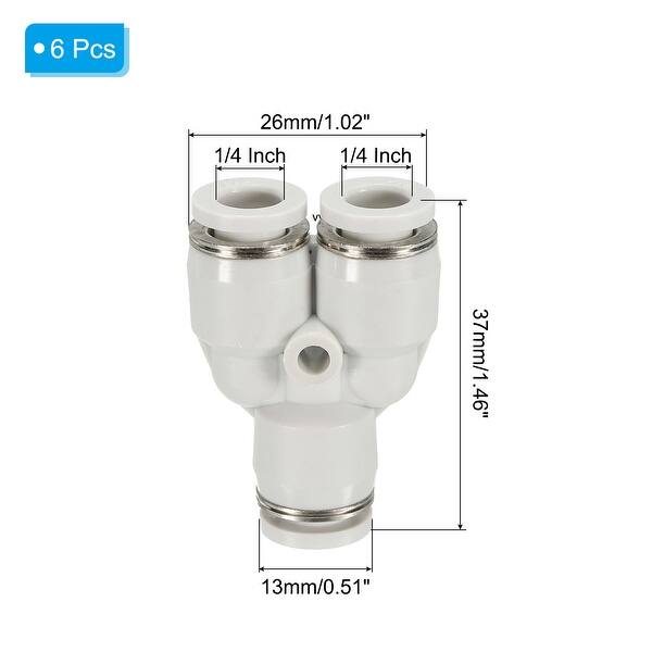 Push to Connect Fittings, 6 Pack Fittings Splitters - White - Bed Bath ...