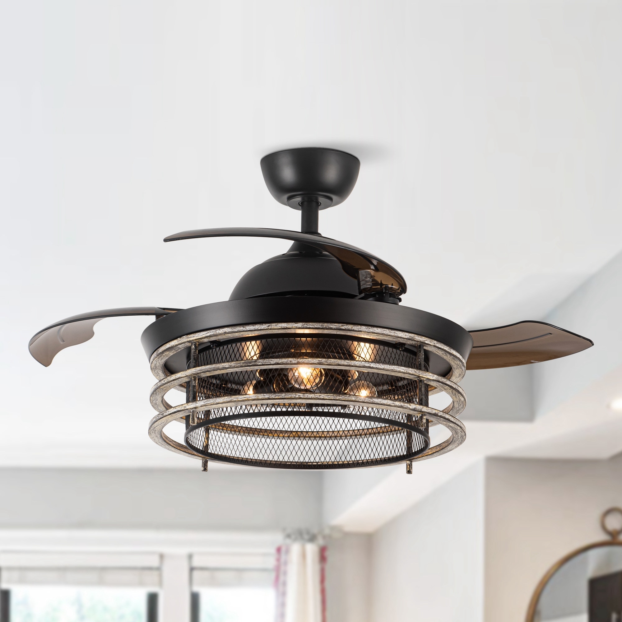 Farmhouse, Retractable Blades Indoor Ceiling Fans - Bed Bath & Beyond