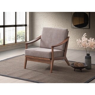 Eliott Light Brown and Brown Accent Chair with Removable Cushion - Bed ...