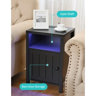 Accent End Table Nightstands with Charging Station/ USB Ports/ RGB ...