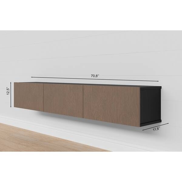 Lucy-Mea Floating 71"TV Stand Up to 80" TV's Wall Mounted Media Console ...
