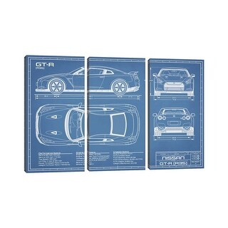 iCanvas "Nissan GT-R (R35) Skyline Blueprint" by Action Blueprints 3 ...