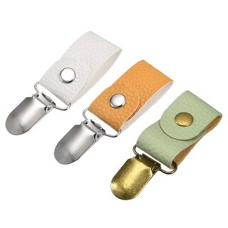 Hat Clips for Travel, 3pcs PU Leather Hat Clips(White, Orange, Green ...