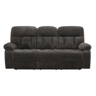 Charl 87 Inch Powered Dual Recliner Sofa, Tufted Backrests, Dark Gray ...