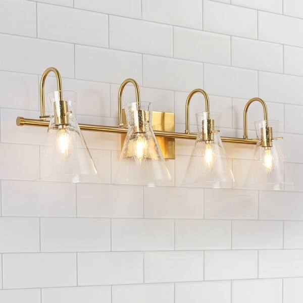 Liniya 4-light Modern Large Size 29'' Bathroom Vanity Light Brass Gold ...