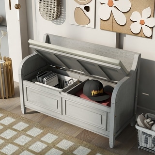 Entryway Multifunctional Storage Bench with Safety Hinge - Bed Bath ...
