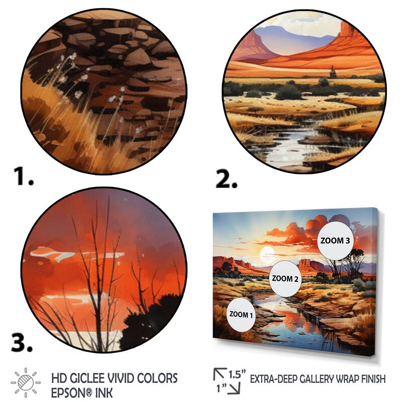 Designart "Native Art Ancestral Landscapes I" Native American Art Wall ...