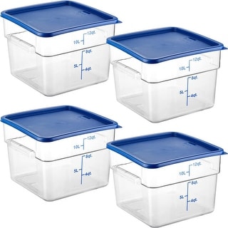 4 Pack Food Storage Containers with Blue Lids - Bed Bath & Beyond ...