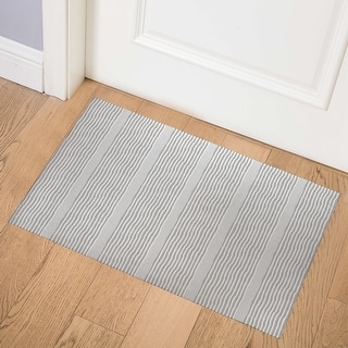 ZEN STRIPE BLOCK PRINT GREY Doormat By Kavka Designs - Bed Bath ...