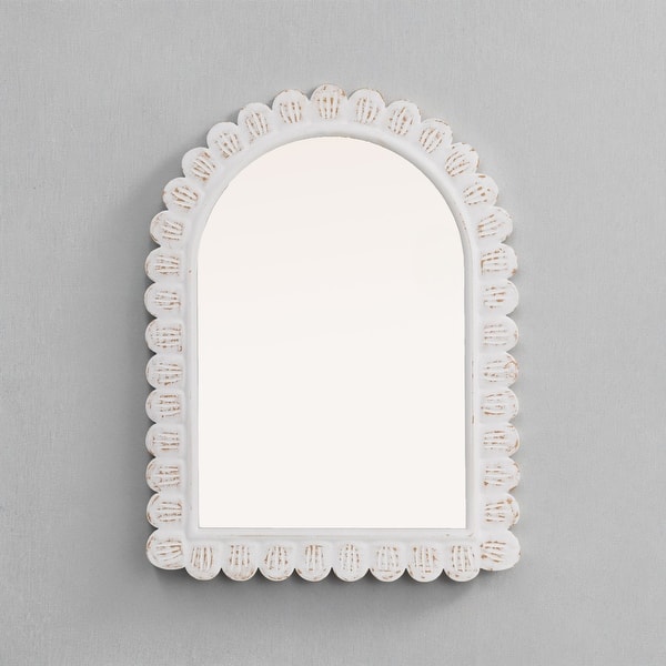 Arched Raised Scallop Pattern Wood Wall Mirror - Bed Bath & Beyond ...