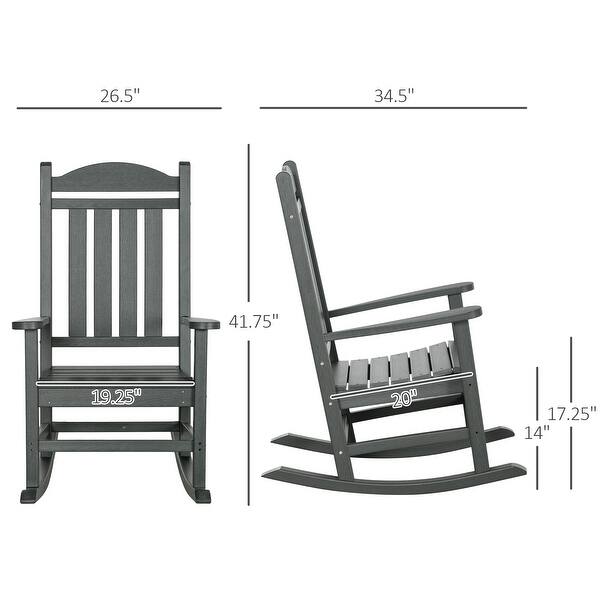 Outsunny 2 Pieces Outdoor Rocking Chair - Bed Bath & Beyond - 42723019