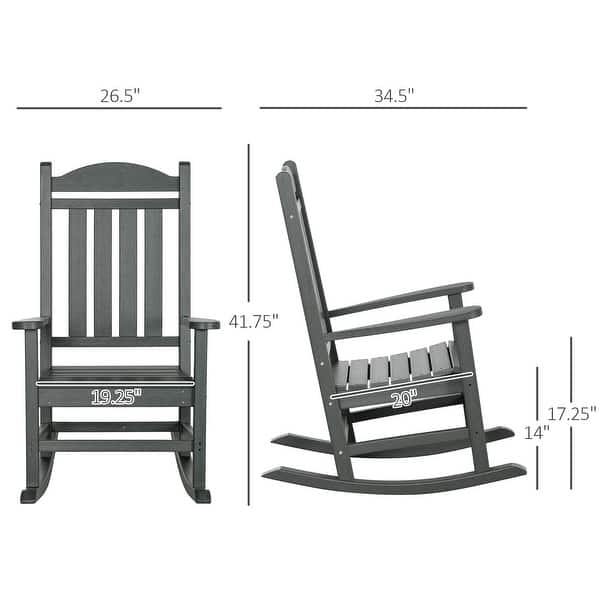 Outsunny Outdoor Rocking Chairs, Traditional Porch Rocker, Fade ...