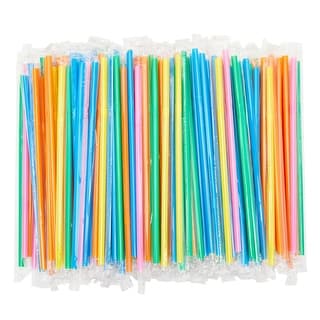 Multicolor Plastic Flexible Drinking Straws, Disposable Individually ...