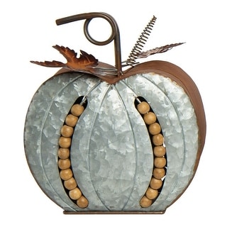 12" Beaded Rustic Metal Pumpkin Fall Decoration - Bed Bath & Beyond ...