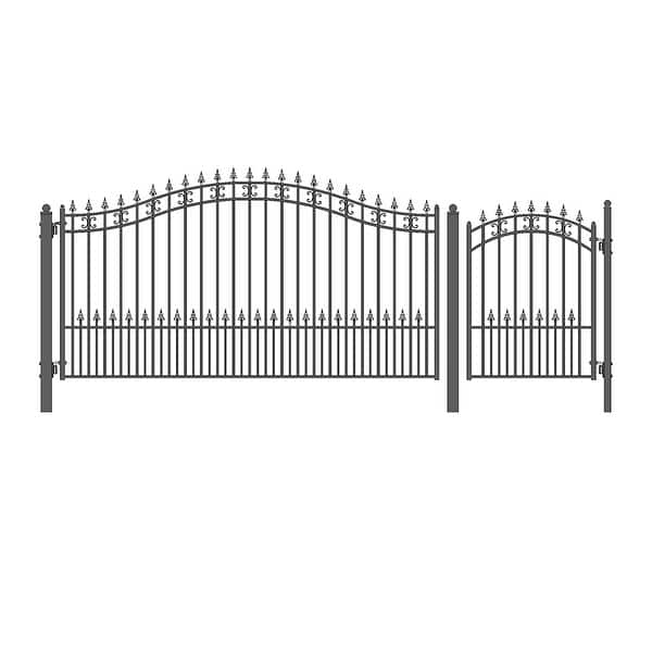 ALEKO Steel St. Louis Style Single 12 ft Driveway Gate with Pedestrian ...