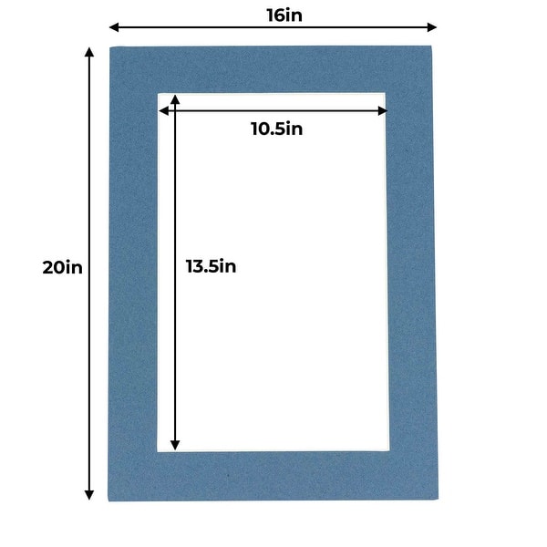 16x20 Mat for 11x14 Photo - Steel Blue Matboard for Frames Measuring 16 ...