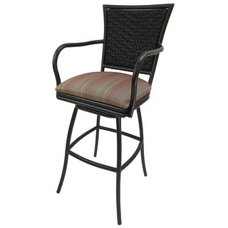 Outdoor Patio Extra Tall Spectator Swivel Bar Stool 35" - Erin - Brown ...