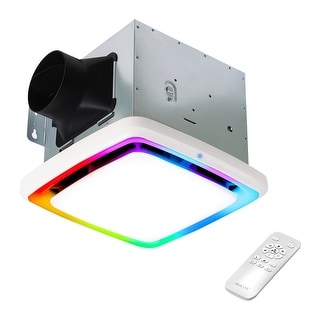 Akicon Bathroom Exhaust Fan with Dimmable RGB LED Light, 110 CFM 1.5 ...