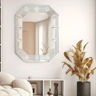 Luxury Living Room With Oval Mirror And Lighting Accent Wall Design