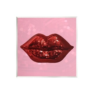 Stupell Bold Pink & Red Lips Disco Pattern Wall Plaque Art by Lil' Rue ...