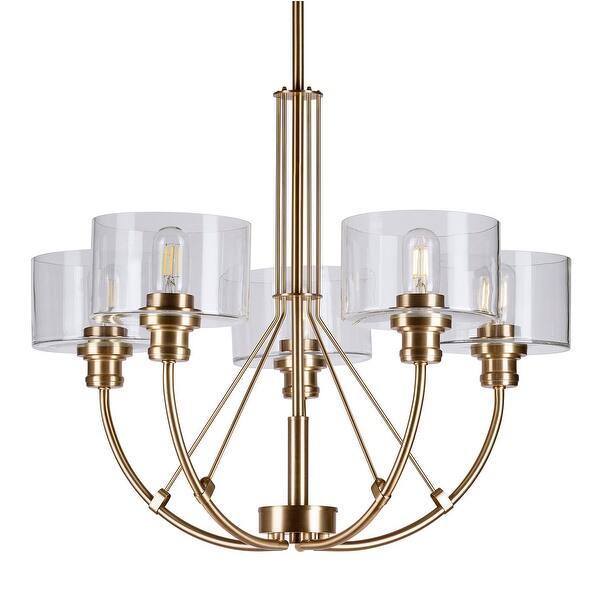 Forte Lighting 2748-05 Zane 5 Light 28" Wide Pillar Candle Chandelier ...