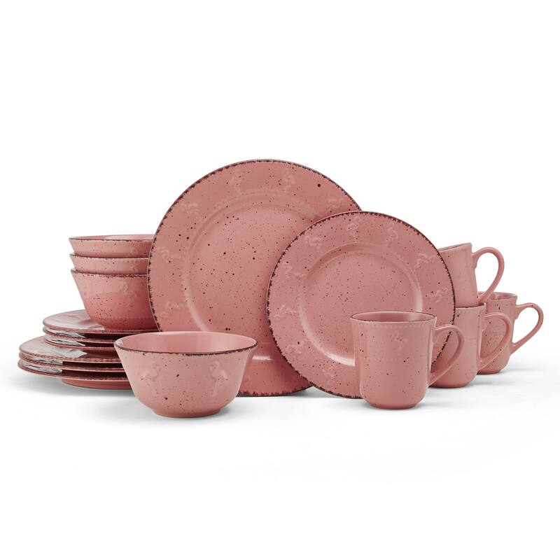 Pfaltzgraff Pink Flamingo 16-Piece Dinnerware Set, Service for 4 ...