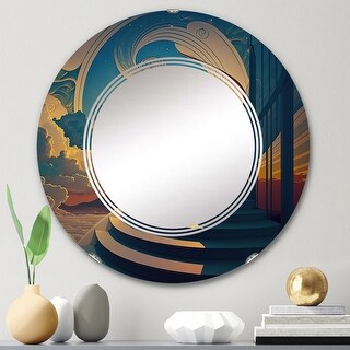 Designart 'Stairs To Heaven I' Printed Religious Landscape Wall Mirror ...
