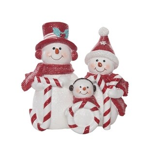 Transpac Resin 6 in. Multicolor Christmas Peppermint Snowman Joy ...